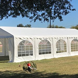 32'x16' PE Party Tent White - Heavy Duty Wedding Canopy Carport Shelter - with Storage Bags - By DELTA Canopies