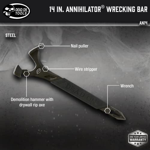 Dead On Tools AN14 Annihilator Wrecking Bar Silver metallic, 14-Inch