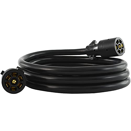 Conntek 10110-096M7 Double-End 7 Way Plug Inline Trailer Cord (Black, 8-Feet)