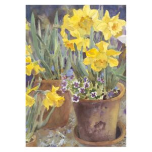 toland home garden 119137 potted daffodils spring garden flag, 12x18 inch, double sided for outdoor summer house yard decoration