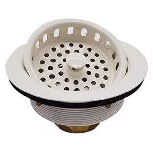 westbrass d214-51 3-1/2" post style large kitchen sink basket strainer, 1-pack, powder coat almond