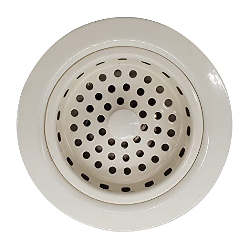 Westbrass D214-51 3-1/2" Post Style Large Kitchen Sink Basket Strainer, 1-Pack, Powder Coat Almond