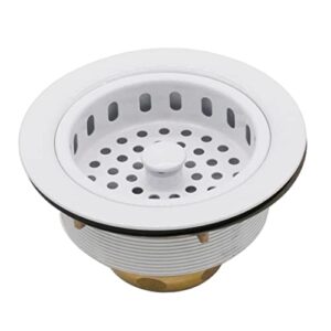 westbrass d214-50 3-1/2" post style large kitchen sink basket strainer, 1-pack, powder coat white