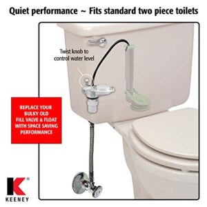 Plumb Pak, White Keeney K830-15 Toilet Fill Valve Mini Pilot Anti-Siphon, Pack of 1