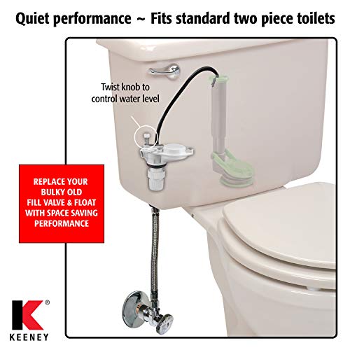 Plumb Pak, White Keeney K830-15 Toilet Fill Valve Mini Pilot Anti-Siphon, Pack of 1