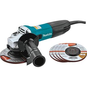 makita ga4530x 4-1/2-inch angle grinder with grinding wheels , blue