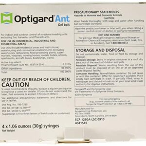 Syngenta - TRTD11568 - Optigard Ant Bait Gel Box - 4 Tubes w/ Plunger - 30g each tube, White