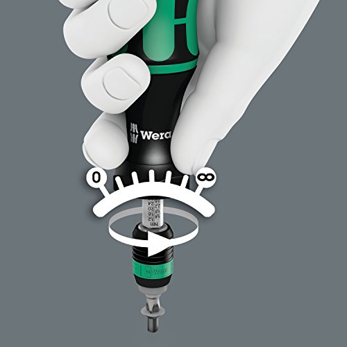 Wera 05074710001 Kraftform 7445 Hexagon Torque Screwdriver, 1/4" Head, 2.5-11.5"/lbs Variable Torque Adjustment Range