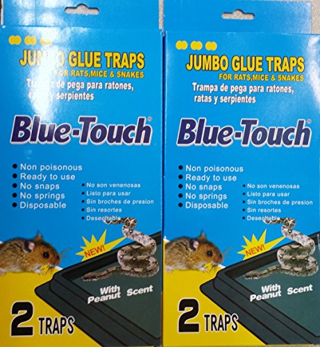 2 Packs of 2 Blue-Touch Jumbo Rat, Mice, and Snake Traps Total 4 Traps)