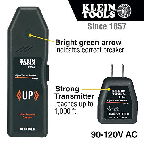 Klein Tools ET300 Circuit Breaker Finder, Finds Electrical Circuit Breaker of 120V Standard Electrical Outlet