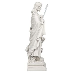 Design Toscano EU1785 Jesus The Good Shepherd Religious Garden Statue, 12 Inches Wide, 8 Inches Deep, 28 Inches High, Antique Stone Finish