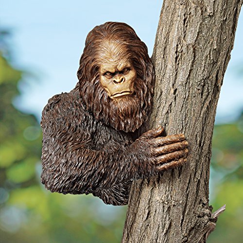 Design Toscano DB583078 Bigfoot The Bashful Yeti Indoor/Outdoor Garden Tree Sculpture, 15 Inches Wide, 12 Inches Deep, 15 Inches High, Handcast Polyresin, Full Color Finish