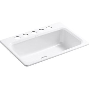 kohler k-5832-5u-0 bakersfield undercounter sink with installation kit, white