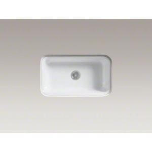 Kohler K-5832-5U-0 Bakersfield Undercounter Sink with Installation Kit, White