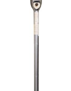 Hiland NG-WSS Tall Natural Gas Patio Heater, 41,000 BTU, 33" Heat Shield, Built In Ground Fixtures, Stainless Steel, Silver