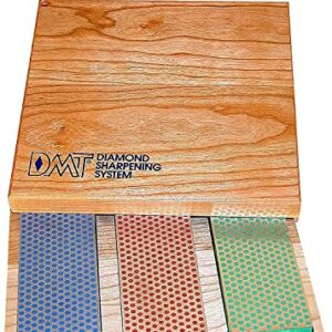 DMT 20062 Deluxe Diamond Knife Sharpening Kit with Hard Wood Box, Set of 3 Diamond Sharpening Stones, 6-Inch