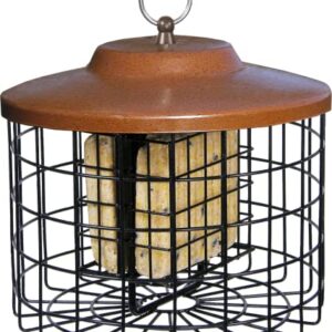 More Birds Squirrel-X Double Suet Feeder, Outdoor Wild Bird Feeder, Cage Bird Feeder, 2 Suet Cake Capacity