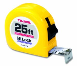 tajima hl-25bw 25' standard scale tape measure with 1" steel blade