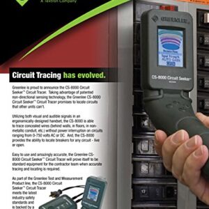 Greenlee CS-8000 Circuit Seeker for Circuit Tracing with Full-Color Graphical LCD Display