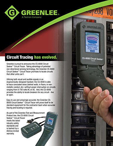 Greenlee CS-8000 Circuit Seeker for Circuit Tracing with Full-Color Graphical LCD Display