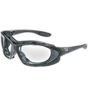 Uvex S0600X Seismic Safety Eyewear, Black Frame, Clear Uvextra Anti-Fog Lens/Headband