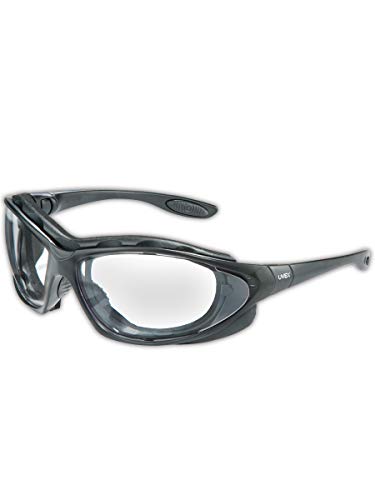 Uvex S0600X Seismic Safety Eyewear, Black Frame, Clear Uvextra Anti-Fog Lens/Headband