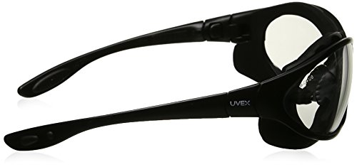 Uvex S0600X Seismic Safety Eyewear, Black Frame, Clear Uvextra Anti-Fog Lens/Headband