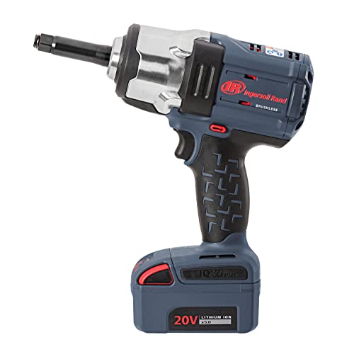 Ingersoll Rand W7252-K22 20V High-torque 1/2" Drive Cordless Impact Wrench Kit, 1500 ft-lbs Nut-busting Torque, 2 Batteries and Charger, 2" Extended Anvil