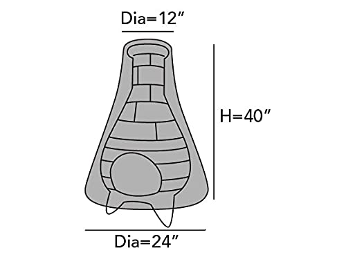 Covermates Chiminea Cover – Weather Resistant Polyester, Adjustable Drawcord, Elastic Hem, Grill and Heating-Khaki