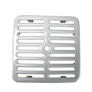 gsw cast iron porcelain floor sink top grate with ceramic surface fs-tf, 9-⅜” x 9-⅜” x 1-¼” - perfect for restaurant, bar, buffet (full size)