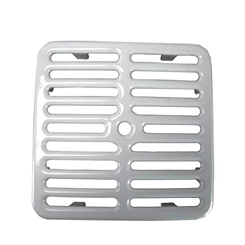 GSW Cast Iron Porcelain Floor Sink Top Grate with Ceramic Surface FS-TF, 9-⅜” x 9-⅜” x 1-¼” - Perfect for Restaurant, Bar, Buffet (Full Size)