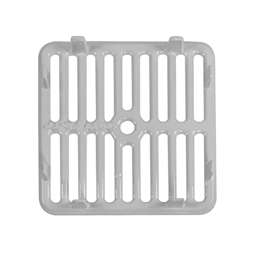 GSW Cast Iron Porcelain Floor Sink Top Grate with Ceramic Surface FS-TF, 9-⅜” x 9-⅜” x 1-¼” - Perfect for Restaurant, Bar, Buffet (Full Size)