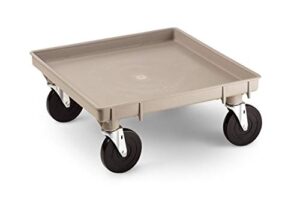 traex 1697 beige glass rack dolly without handles