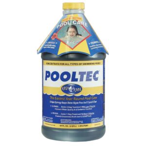 easycare 30064 pooltec algaecide, clarifier and chlorine salt cell booster, 64 oz. bottle