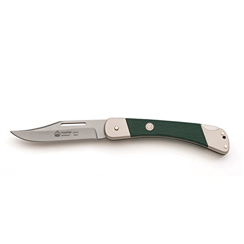 PUMA Master Pocket Folding Knife - German 440A Steel - Clip Point Hollow Ground Style - 3.7” blade, 7/64” thick, Overall length closed 4 7/8”, open 7.8” - Lock Back Folder