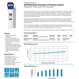 Aquios® AQFS220 Whole House Salt Free Water Softener and Filter System - New Model - For Homes Under 2000 Square Feet