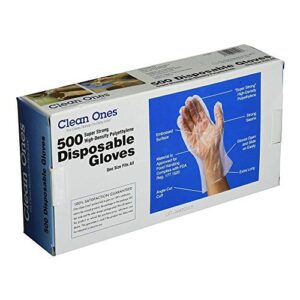 Clean Ones 1000-Count Disposable Food-Safe Poly Gloves, One Size