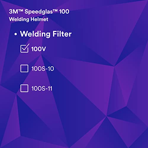 3M Speedglas Welding Helmet 100, Auto Darkening Filter 100V TIG 10A MIG/MAG Stick for Grinding, Sanding and Metal Repair, Student or Part Time Welder, 07-0012-31BL,Black