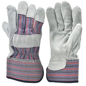 g & f products unisex adult safety cuff regular grade work gloves, grey, large pack of 5 us