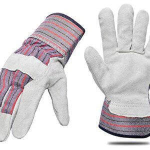 G & F Products unisex adult Safety Cuff Regular Grade work gloves, Grey, Large Pack of 5 US