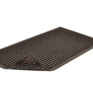 NoTrax 3' x 5' Lightweight Restaurant Rubber Floor Mat with Drainage Holes, Anti-Fatigue Mats, Black, T30 Competitor, T30S0035BL