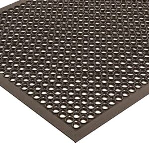 NoTrax 3' x 5' Lightweight Restaurant Rubber Floor Mat with Drainage Holes, Anti-Fatigue Mats, Black, T30 Competitor, T30S0035BL