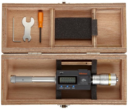 Mitutoyo 468-266 Digimatic Holtest LCD Inside Micrometer, Three-Point, 0.8-1"/20.32-25.4mm Range, 0.00005" Graduation, +/-0.00015" Accuracy