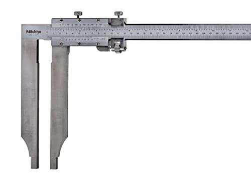 Mitutoyo 534-106 Vernier Caliper, Steel, Nib Style, Long Jaw, Inch/Metric, 0-20" Range, +/-0.002" Accuracy, 0.001" Resolution