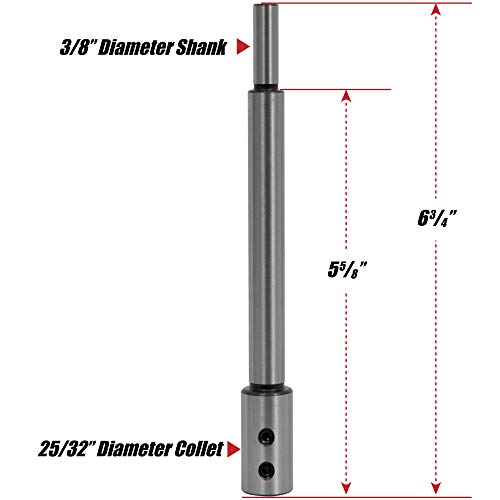 Fulton 6 inch Long Forstner Bit Extension for Adding Over 5-5/8 inches of Drilling Depth to Your Forstner Bit. for Wood Turners, Furniture, Carpentry and Construction