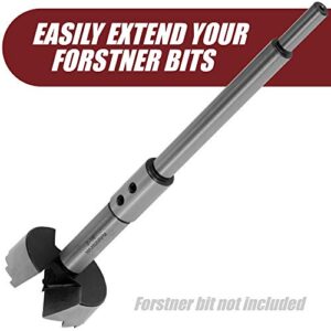 Fulton 6 inch Long Forstner Bit Extension for Adding Over 5-5/8 inches of Drilling Depth to Your Forstner Bit. for Wood Turners, Furniture, Carpentry and Construction