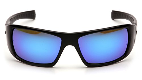 Pyramex Safety-SB5665D Goliath Safety Eyewear, Black Frame, Ice Blue Mirror Lens