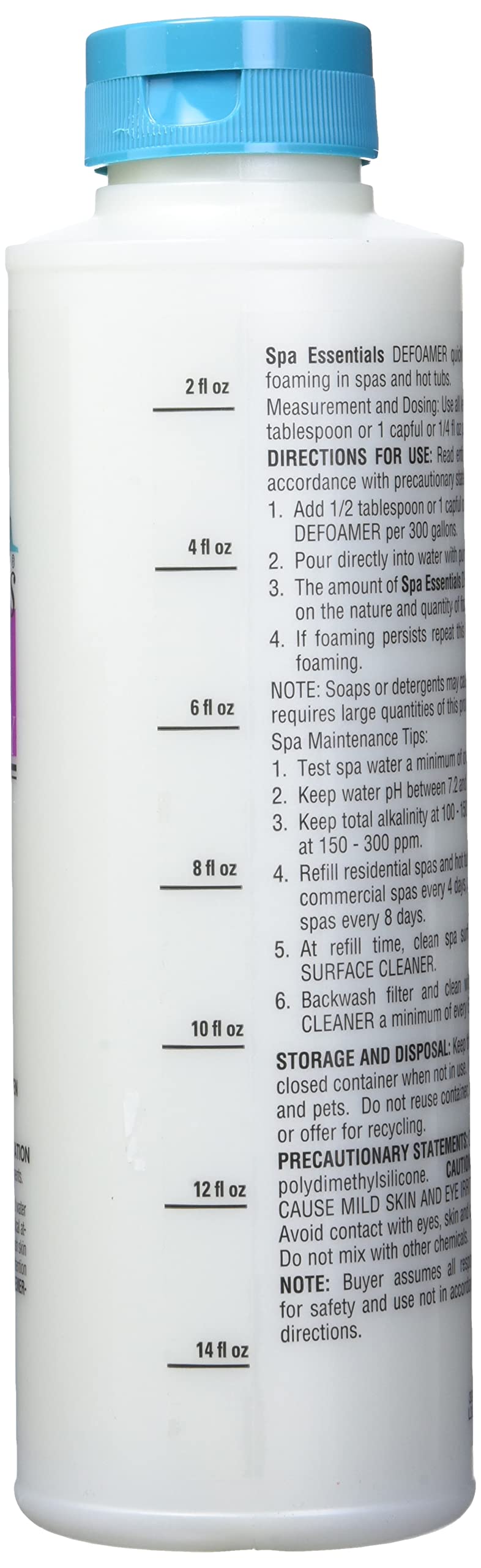 Spa Essentials 32424000 Defoamer for Spas and Hot Tubs, 1-Pint