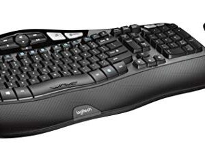 Logitech MK550 Wireless Wave Keyboard and Mouse Combo - Includes Mouse, Long Battery Life, Ergonomic Design, Black