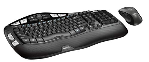 Logitech MK550 Wireless Wave Keyboard and Mouse Combo - Includes Mouse, Long Battery Life, Ergonomic Design, Black